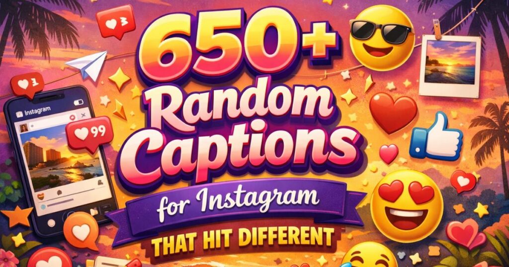 650+ Random Captions for Instagram That Hit Different - At Caption