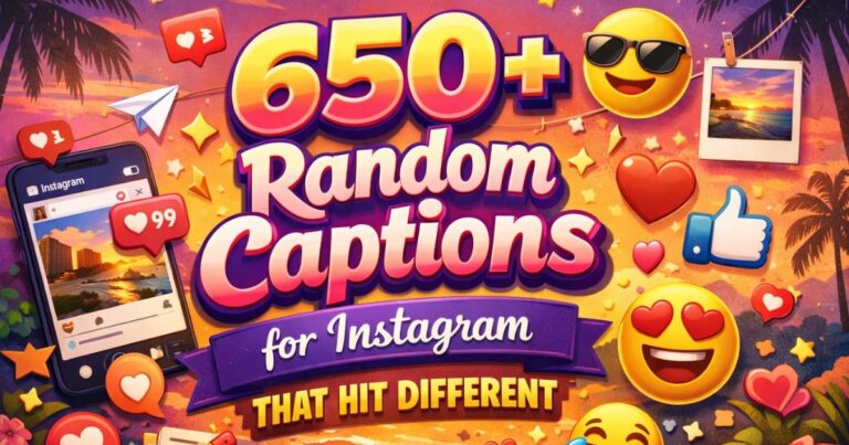 650+ Random Captions for Instagram That Hit Different - At Caption